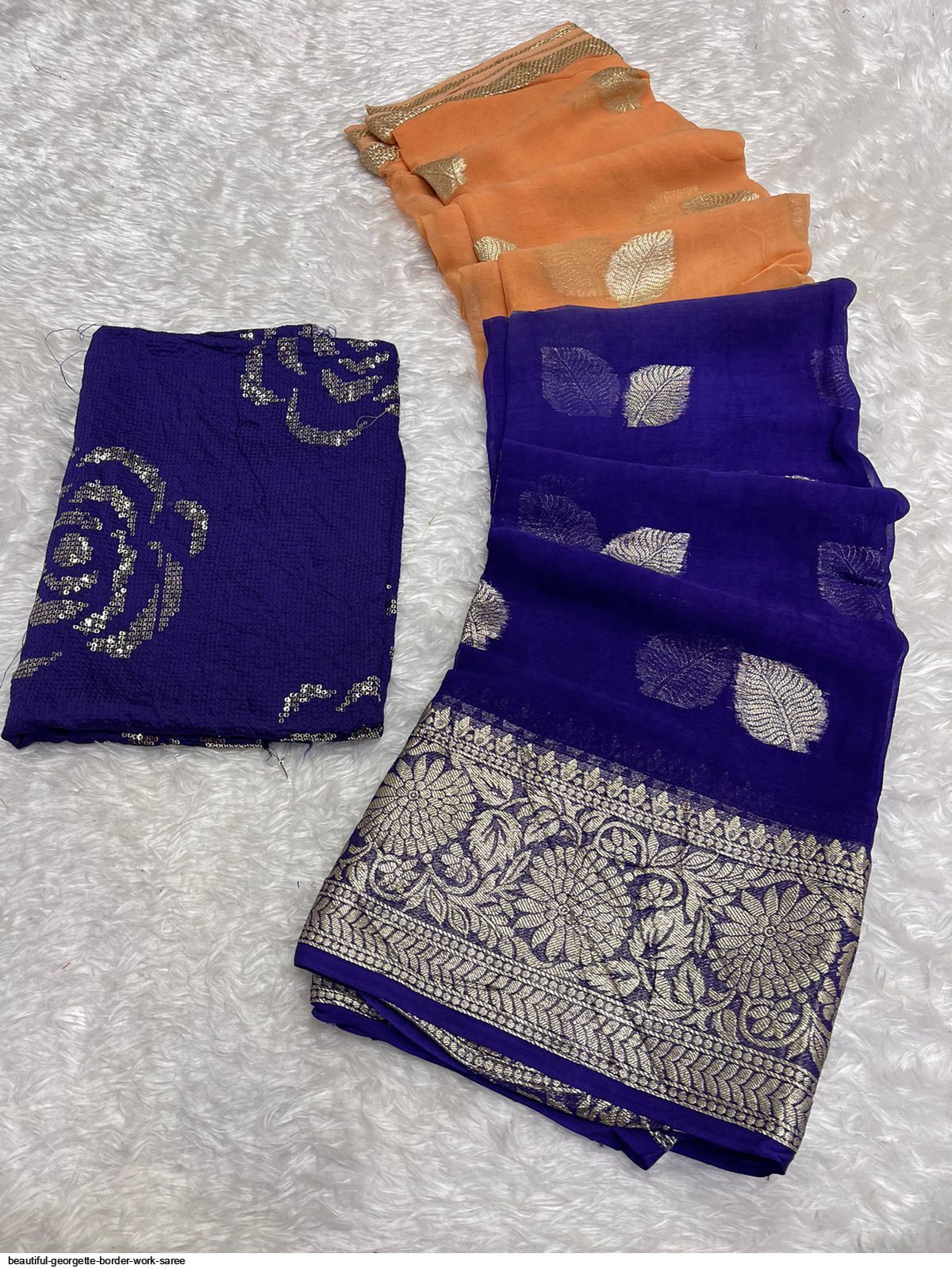 BEAUTIFUL GEORGETTE BORDER WORK SAREE