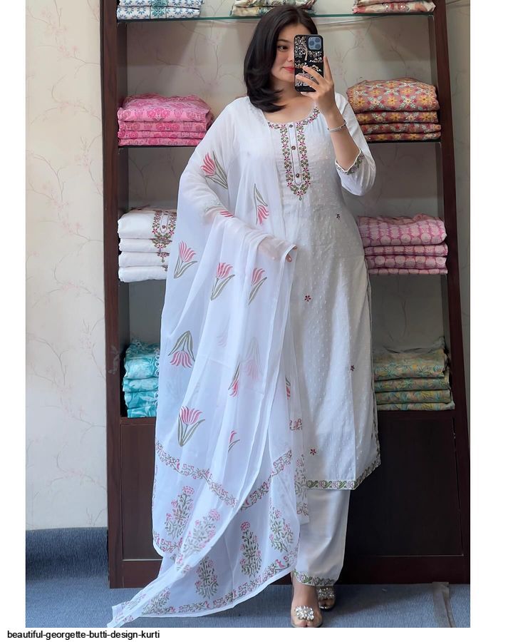 BEAUTIFUL GEORGETTE BUTTI DESIGN KURTI