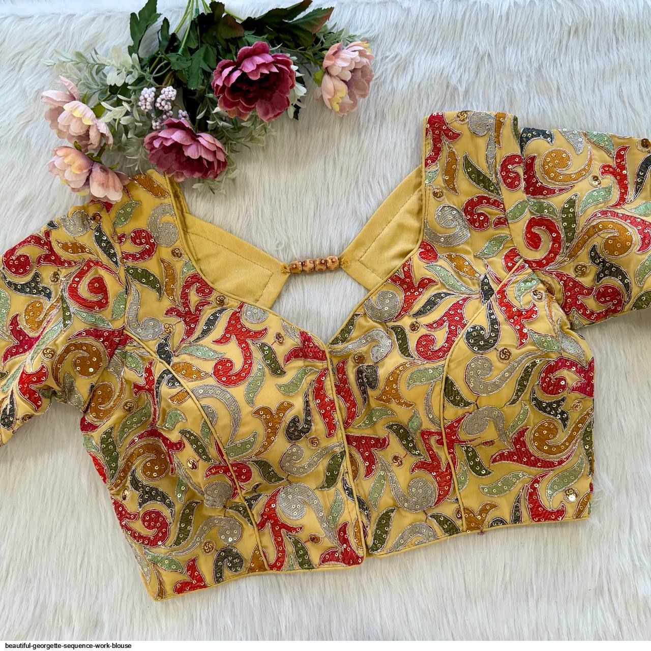 BEAUTIFUL GEORGETTE SEQUENCE WORK BLOUSE