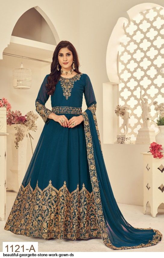 beautiful-georgette-stone-work-gown-ds 1121