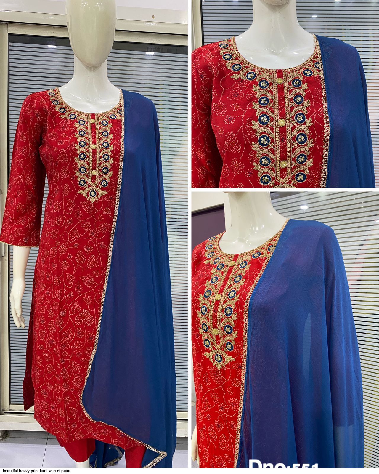 BEAUTIFUL HEAVY PRINT KURTI WITH DUPATTA