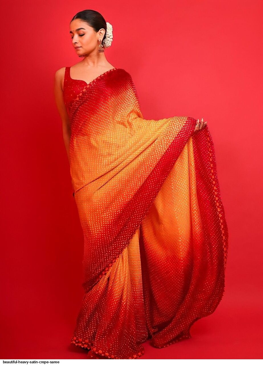 BEAUTIFUL HEAVY SATIN CREPE SAREE