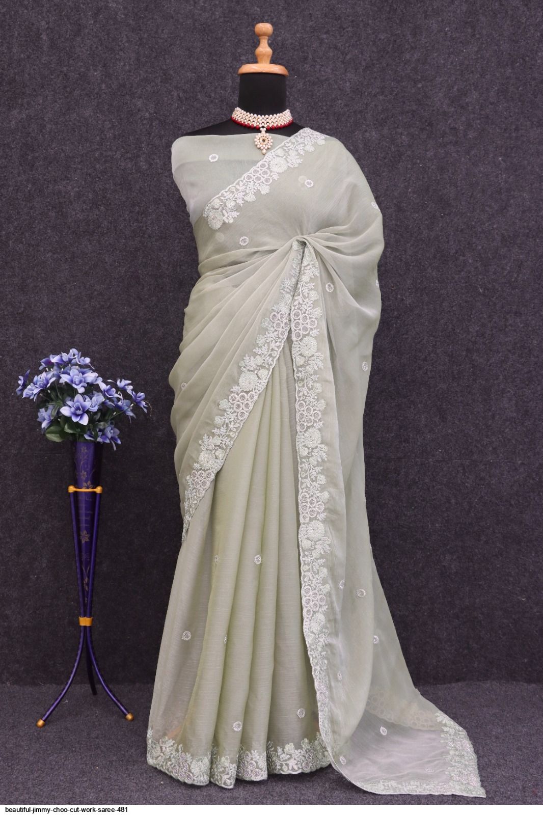 BEAUTIFUL JIMMY CHOO CUT WORK SAREE 481