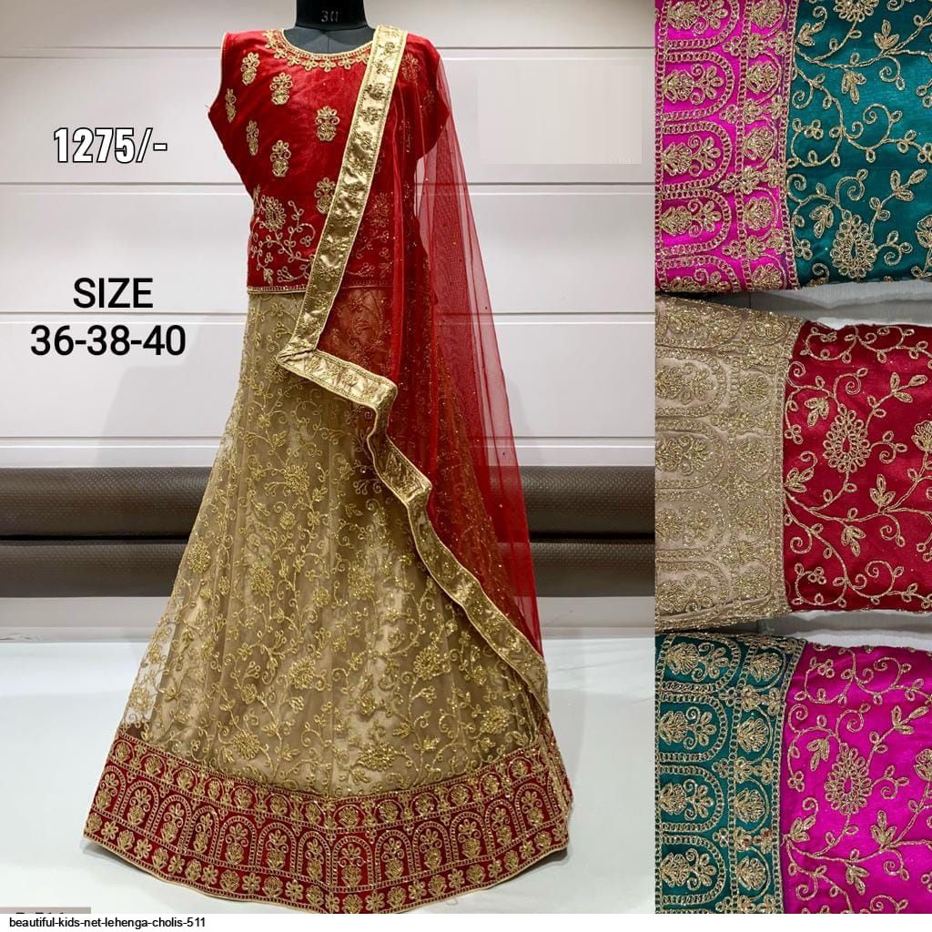 BEAUTIFUL KIDS NET LEHENGA CHOLIS 511