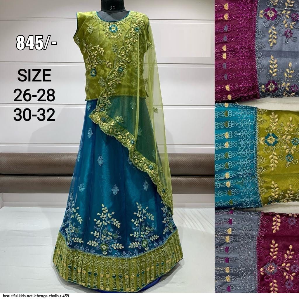 BEAUTIFUL KIDS NET LEHENGA CHOLIS R 459