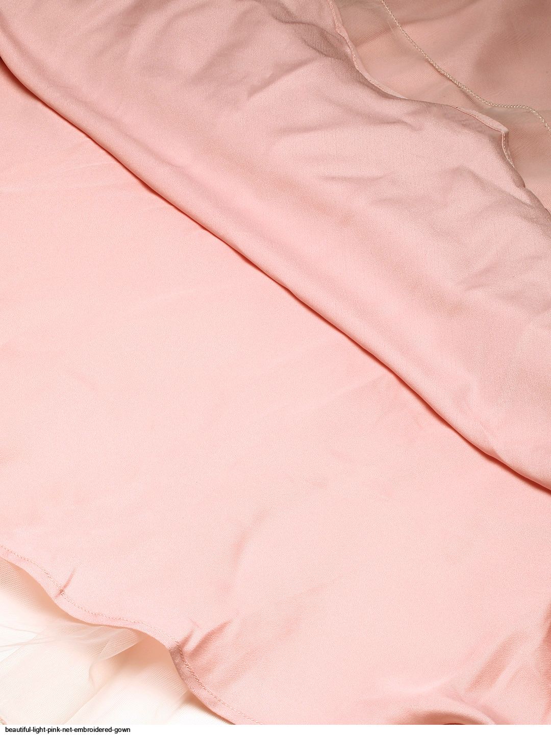 BEAUTIFUL Light Pink Net Embroidered Gown