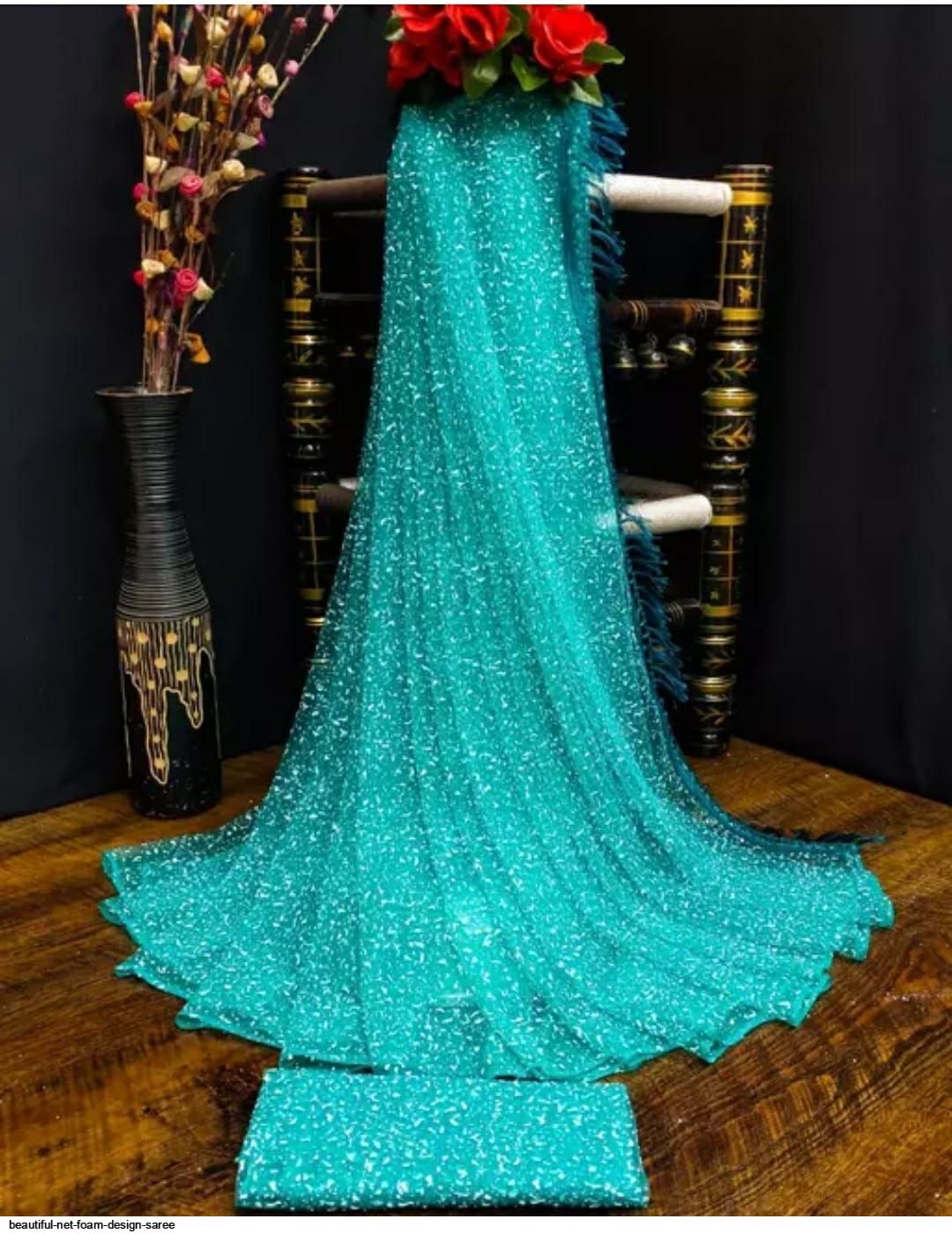 BEAUTIFUL NET FOAM DESIGN SAREE