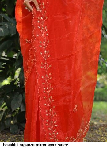 BEAUTIFUL Organza MIRROR WORK SAREE
