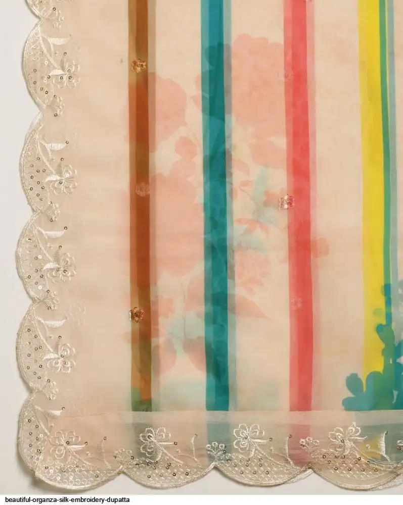 Beautiful Organza silk Embroidery dupatta