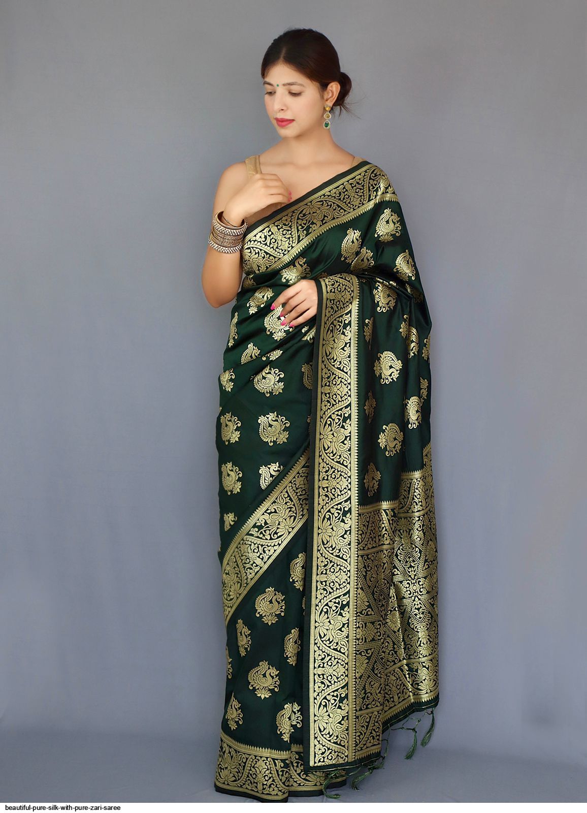 beautiful PURE SILK WITH PURE ZARI SAREE