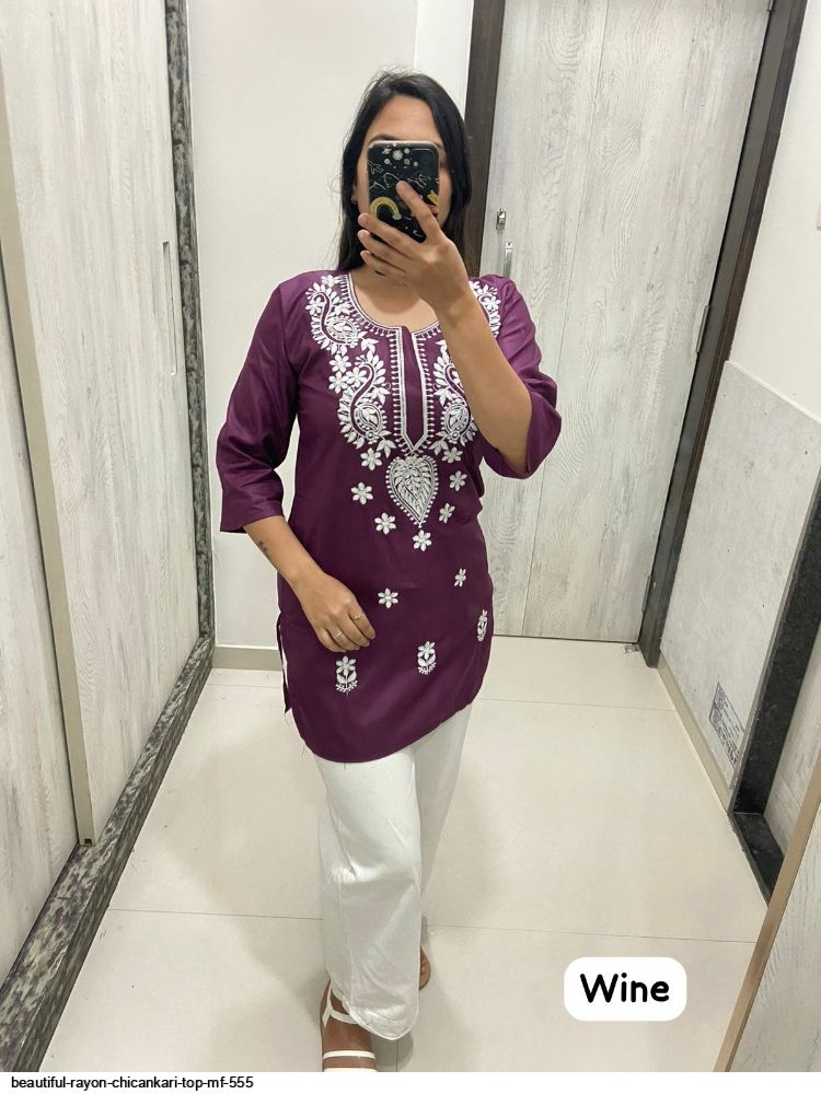 BEAUTIFUL RAYON chicankari TOP MF 555