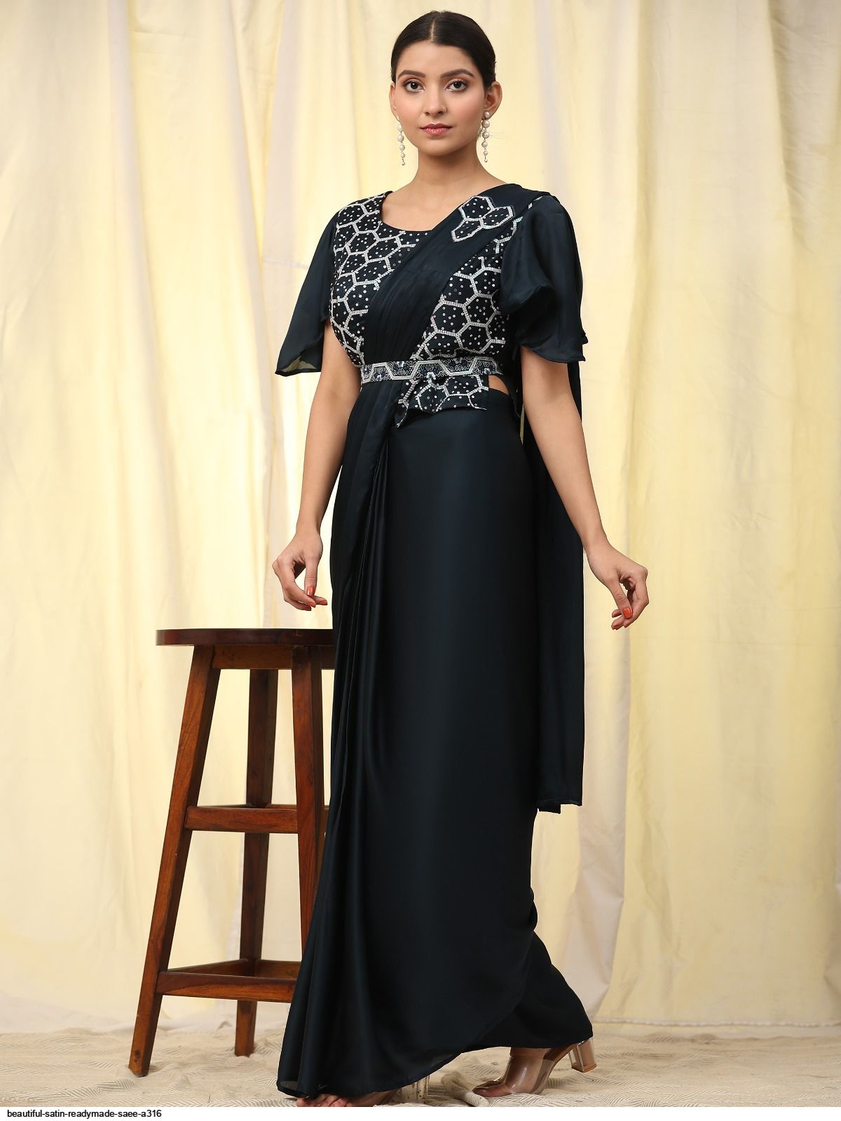 BEAUTIFUL SATIN READYMADE SAEE A316