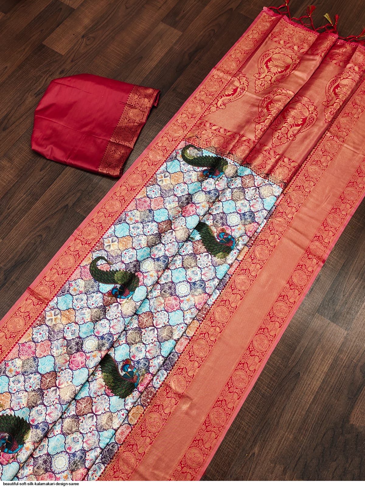 BEAUTIFUL SOFT SILK KALAMAKARI DESIGN SAREE
