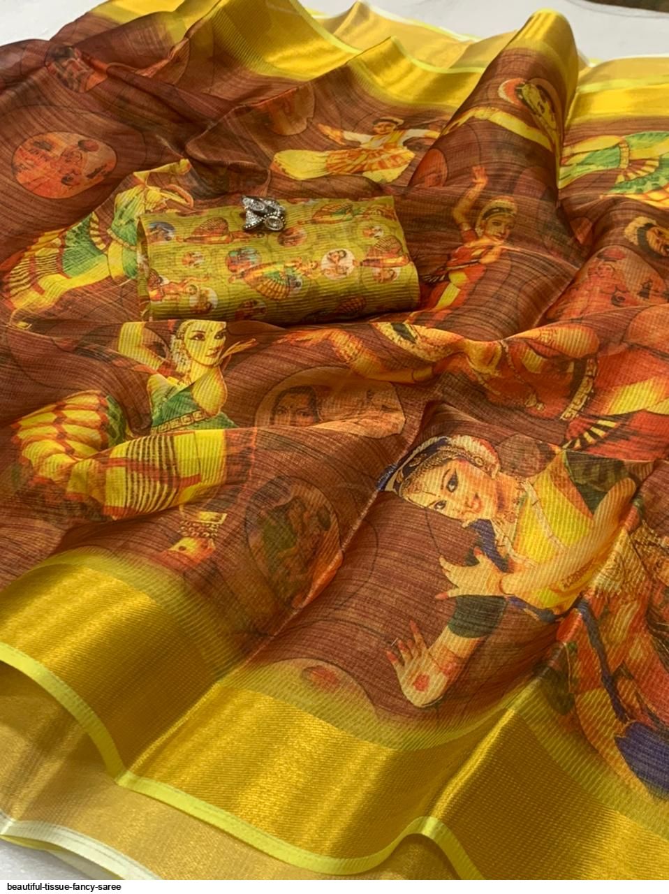 Beautiful Tissue fancy Saree