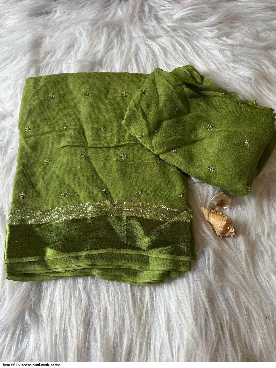 BEAUTIFUL VISCOSE BUTTI WORK SAREE