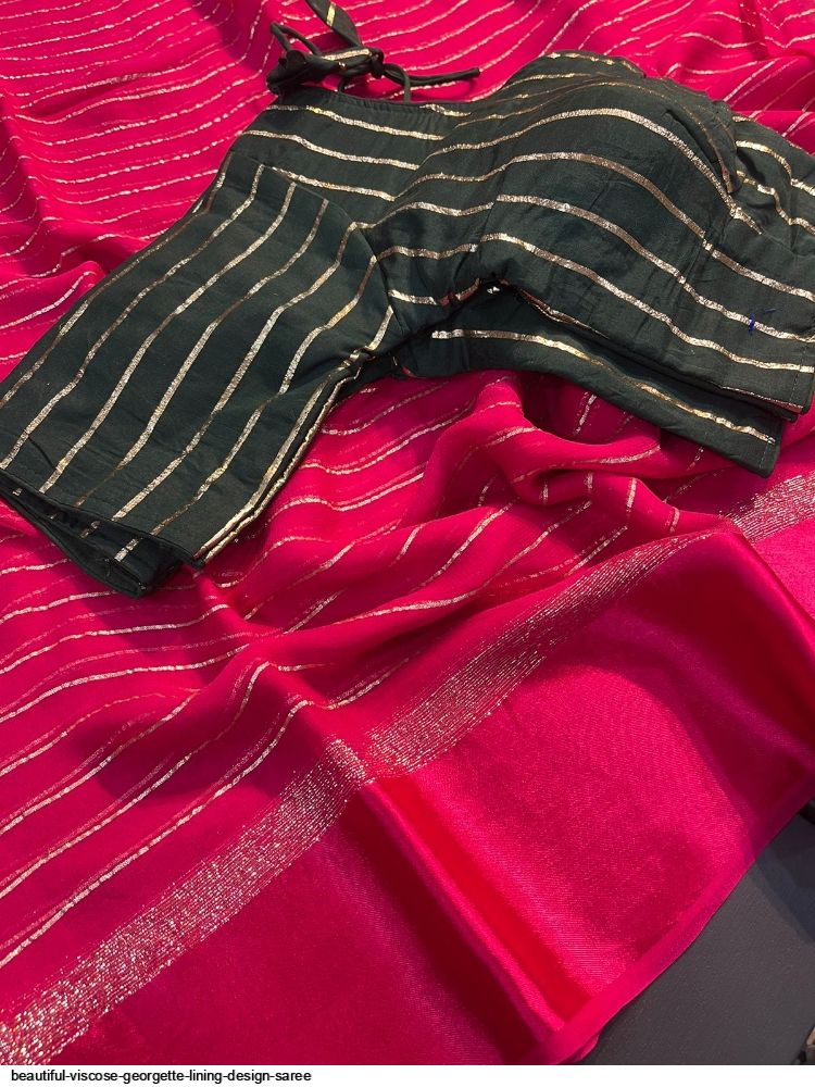 BEAUTIFUL VISCOSE GEORGETTE LINING DESIGN SAREE