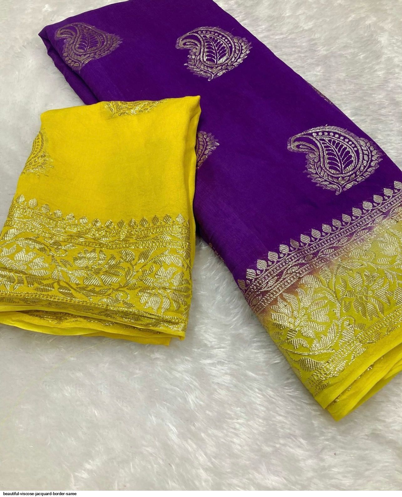 BEAUTIFUL VISCOSE JACQUARD BORDER SAREE