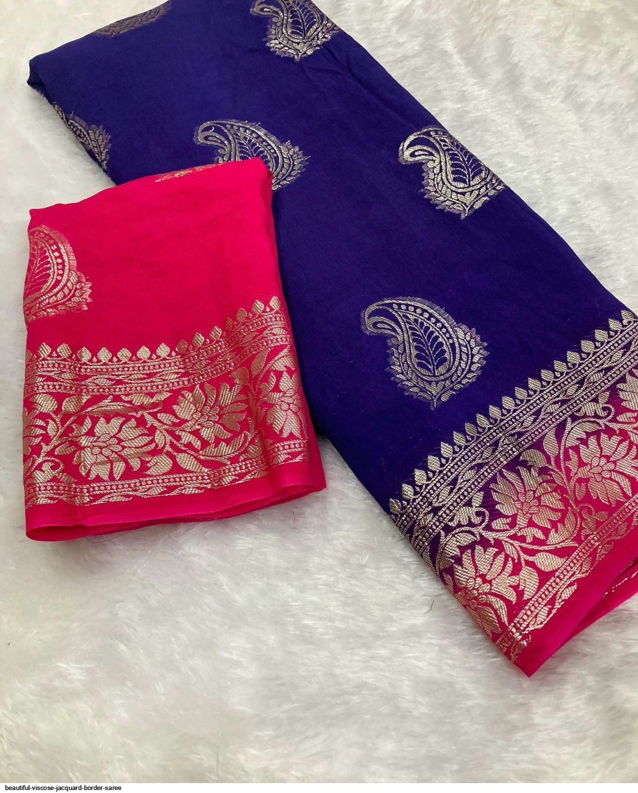 BEAUTIFUL VISCOSE JACQUARD BORDER SAREE
