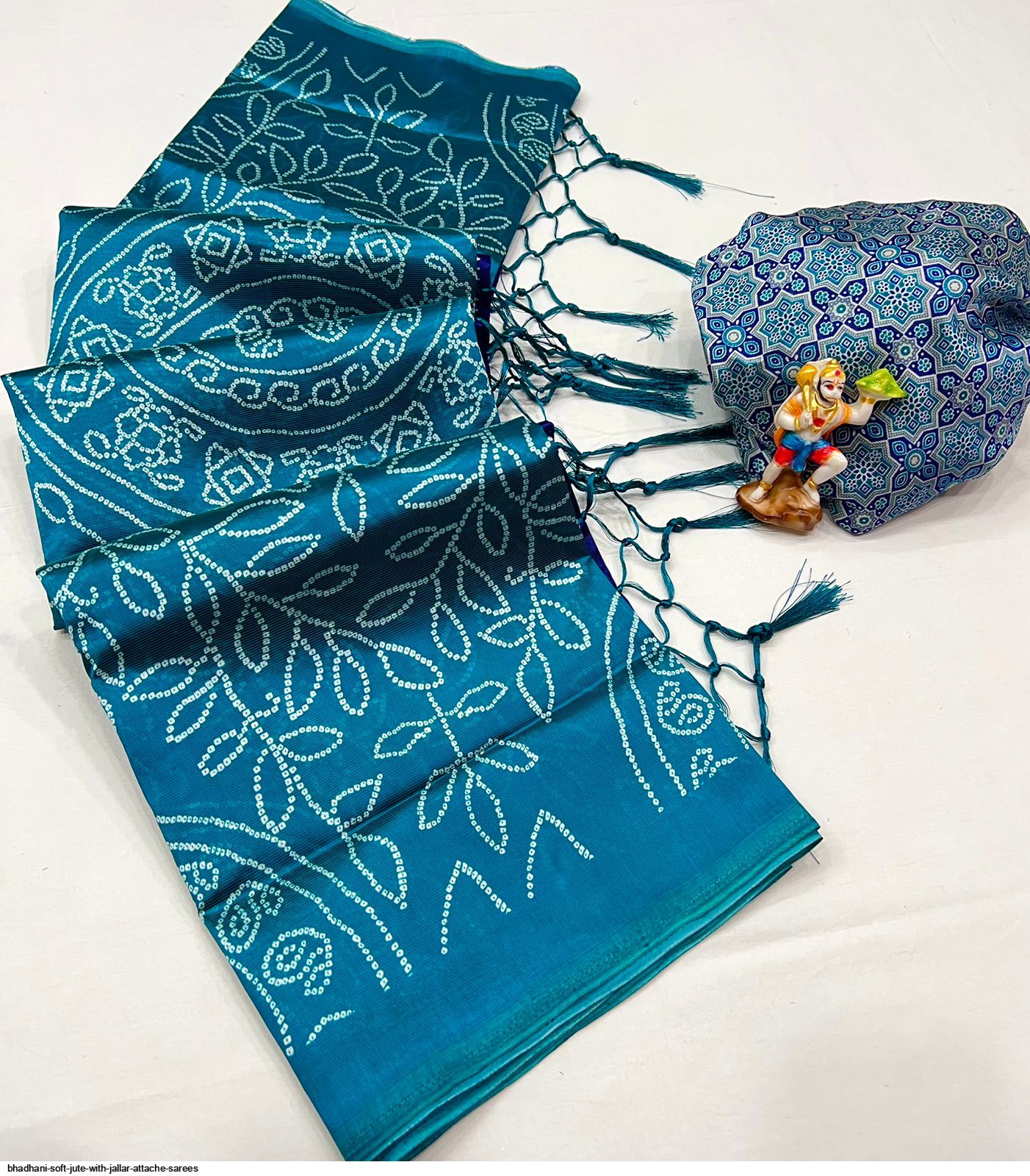 BHADHANI SOFT JUTE WITH JALLAR ATTACHE SAREES