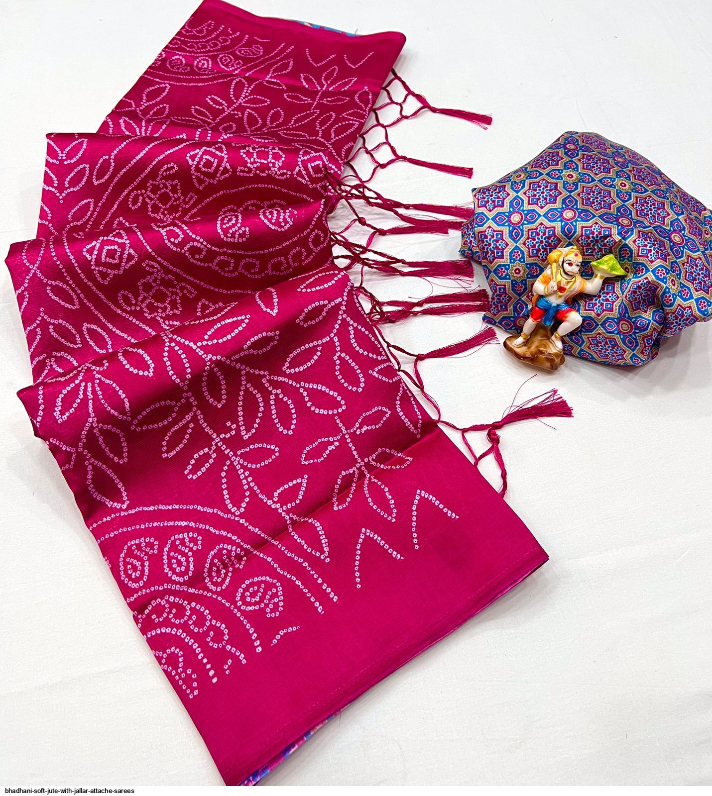 BHADHANI SOFT JUTE WITH JALLAR ATTACHE SAREES