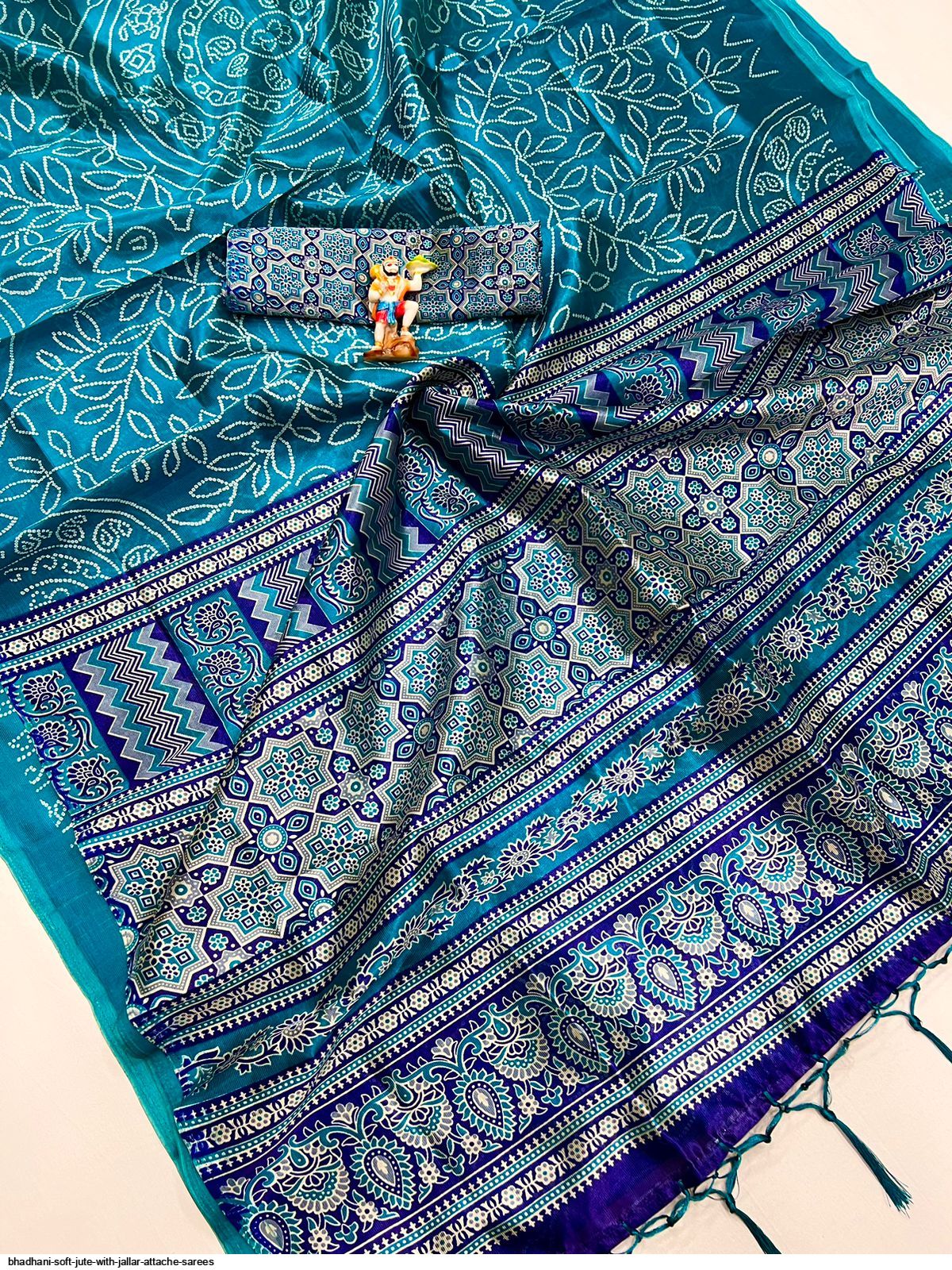 BHADHANI SOFT JUTE WITH JALLAR ATTACHE SAREES