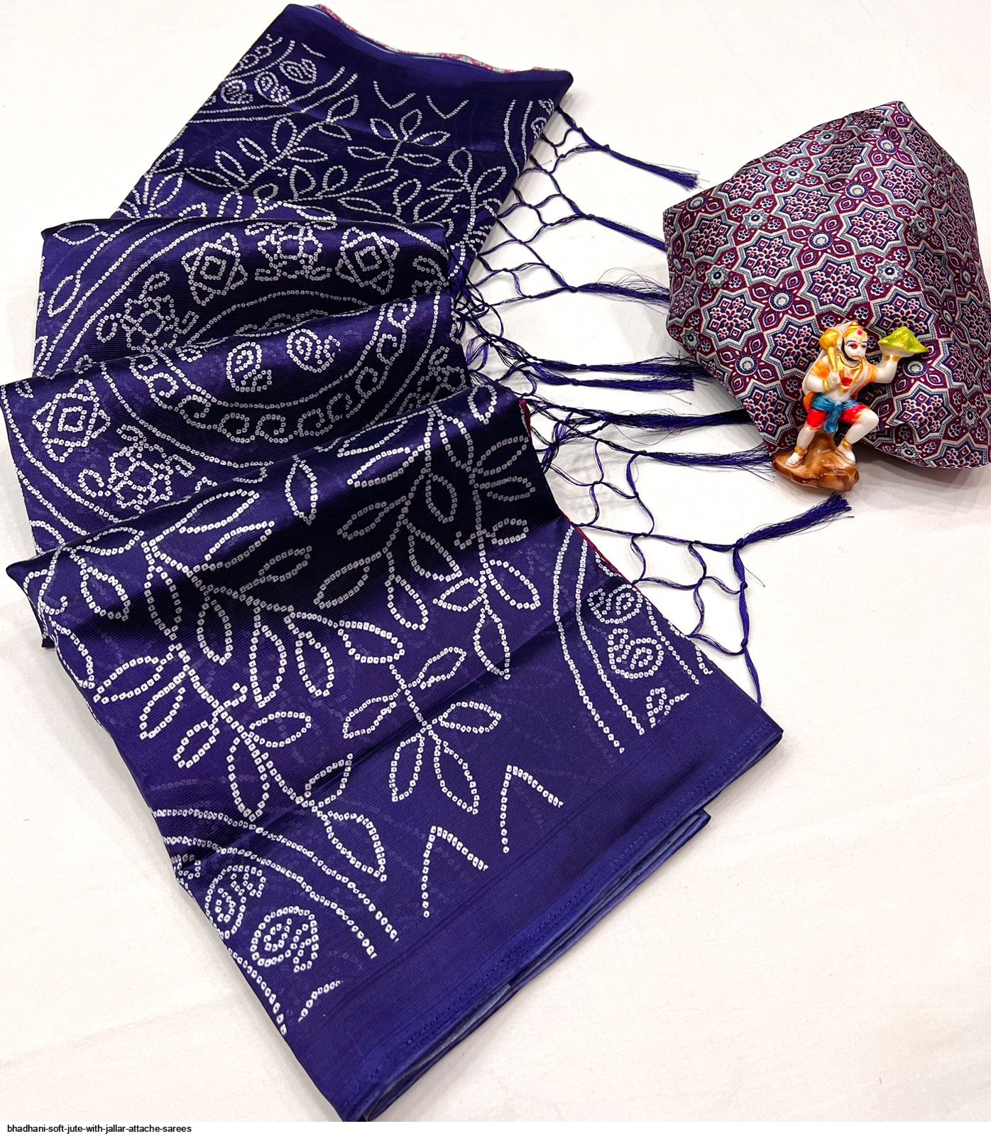 BHADHANI SOFT JUTE WITH JALLAR ATTACHE SAREES