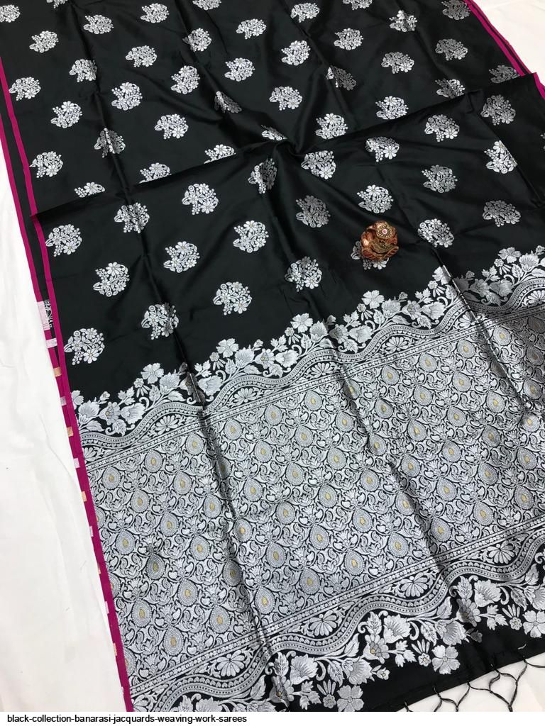 BLACK COLLECTION Banarasi jacquards weaving work sarees