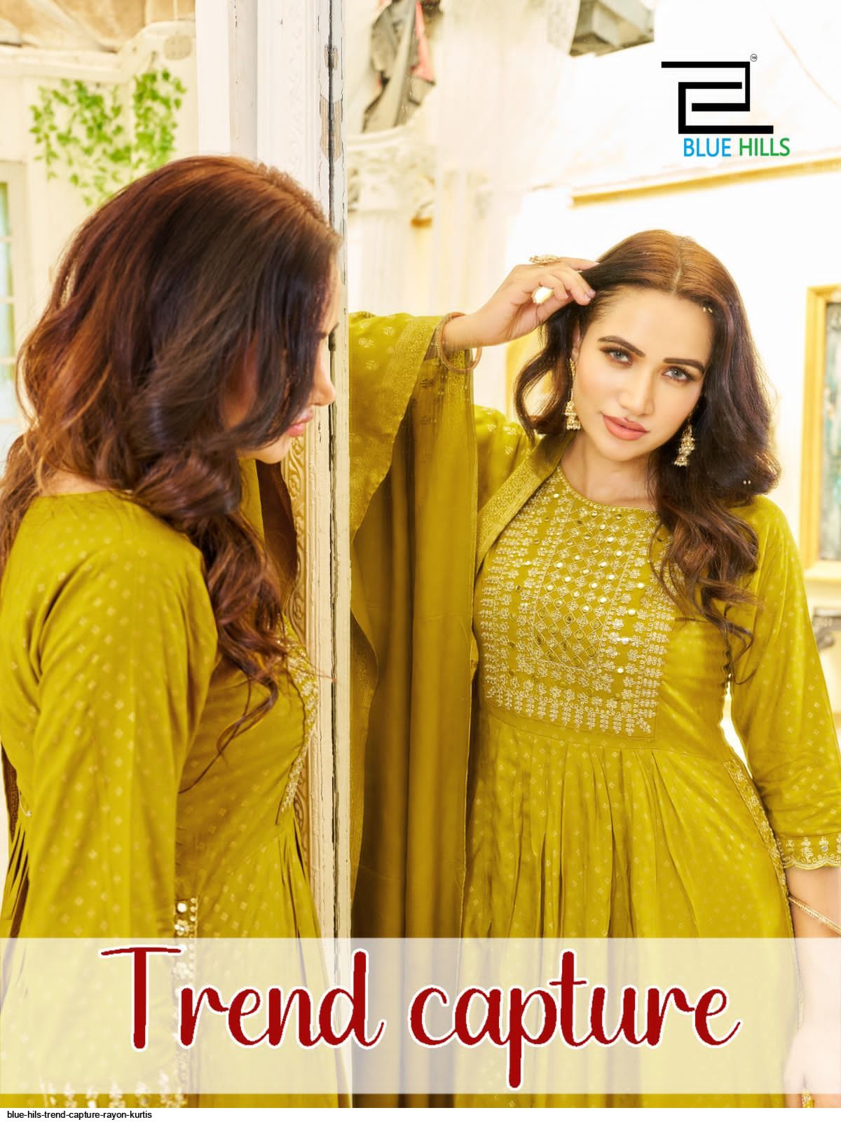 BLUE HILS TREND CAPTURE RAYON KURTIS