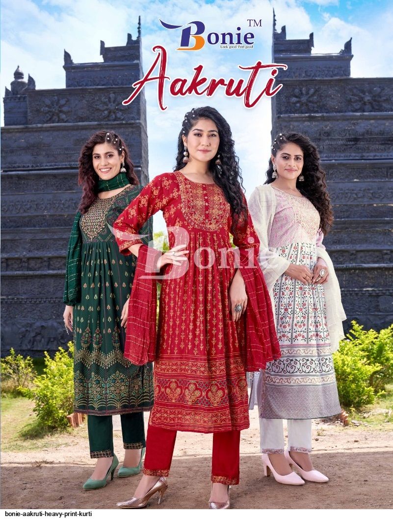 BONIE AAKRUTI HEAVY PRINT KURTI