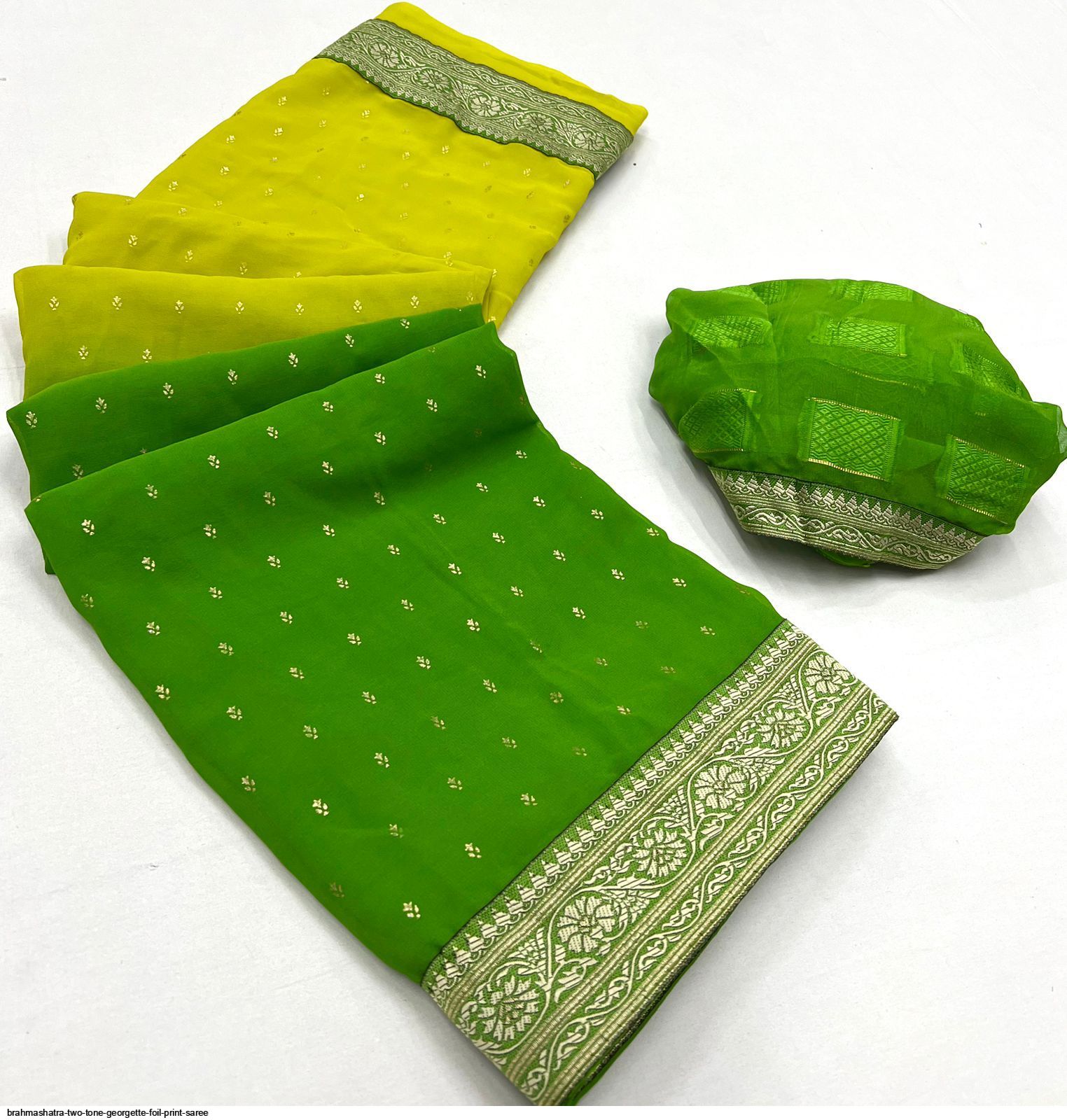 Brahmashatra Two Tone GEORGETTE Foil Print SAREE