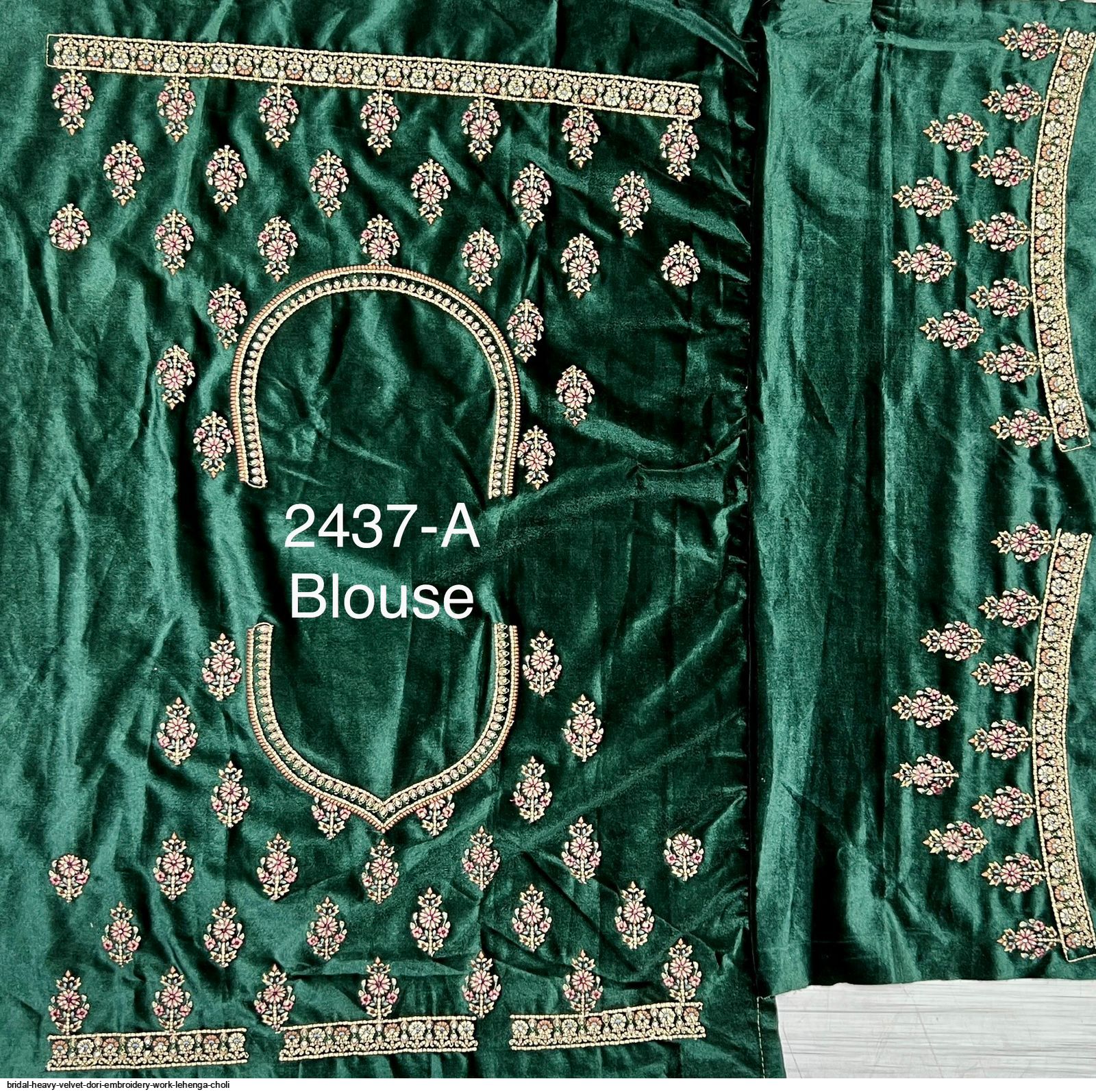 bridal heavy velvet dori embroidery work lehenga choli