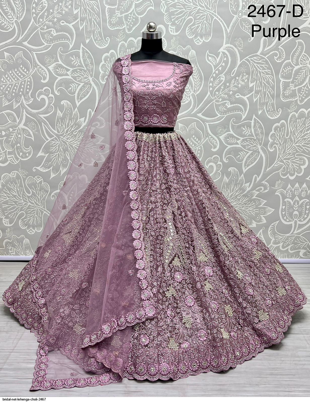 BRIDAL NET LEHENGA CHOLI 2467