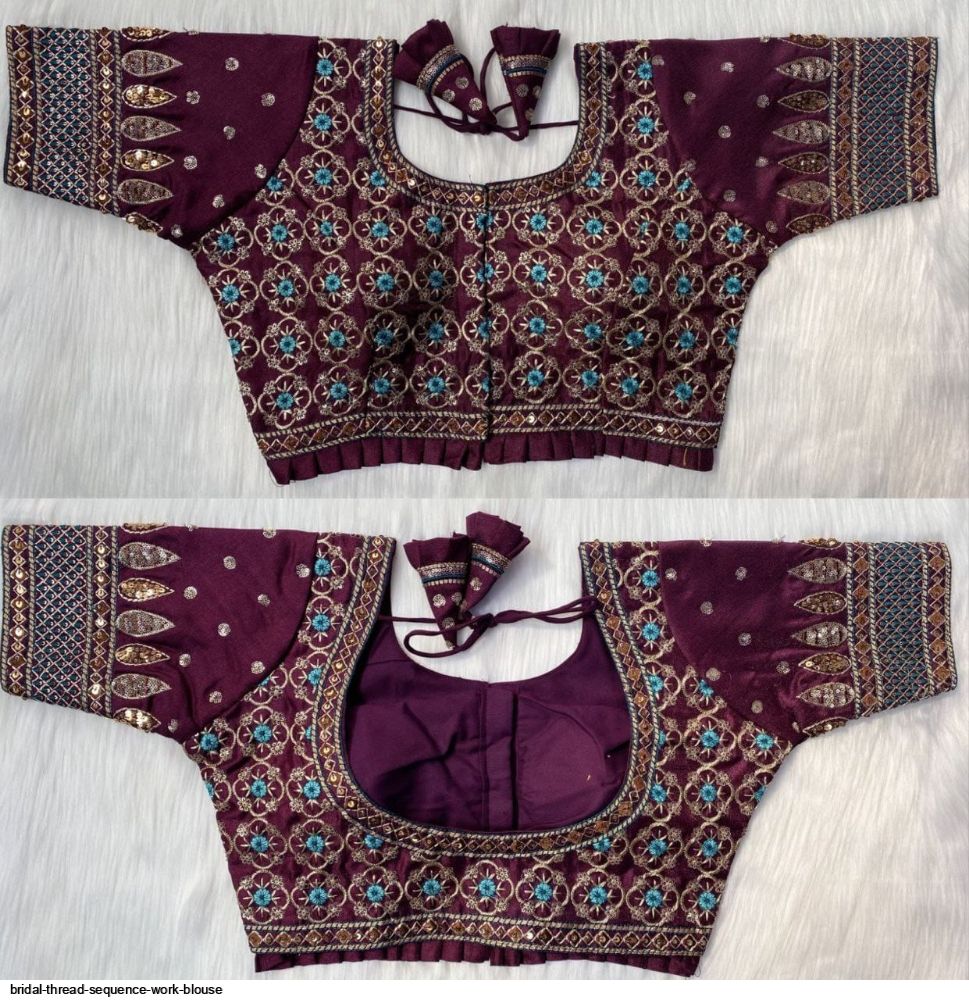 BRIDAL THREAD SEQUENCE WORK BLOUSE