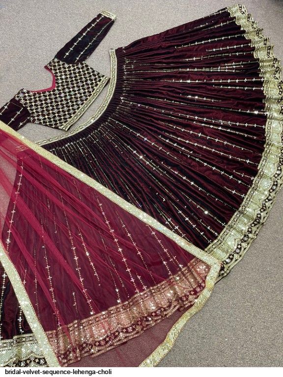 BRIDAL VELVET SEQUENCE LEHENGA CHOLI