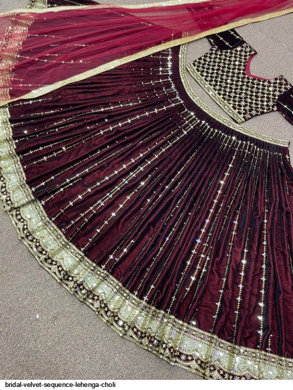 BRIDAL VELVET SEQUENCE LEHENGA CHOLI