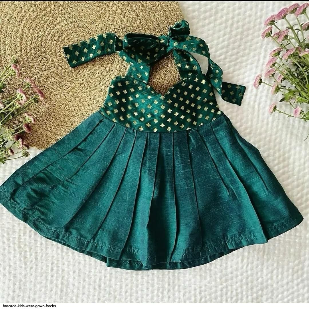 BROCADE KIDS WEAR GOWN frocks