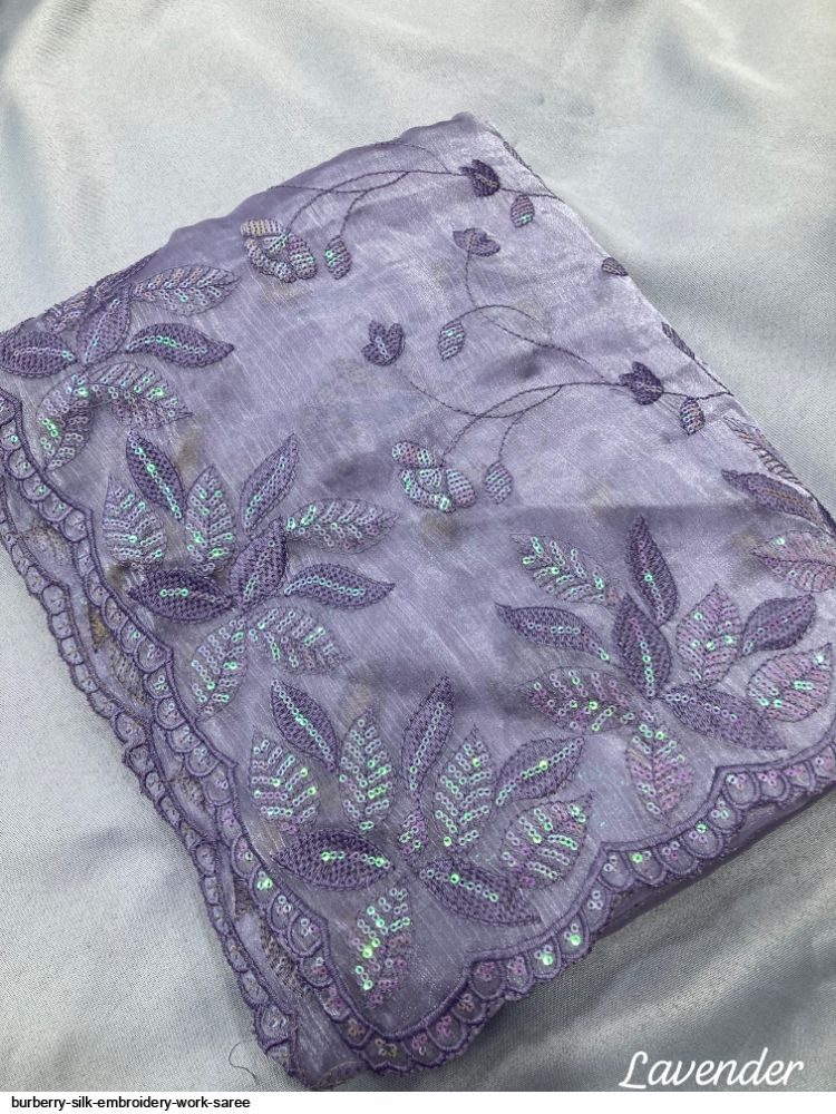 Burberry Silk Embroidery work saree