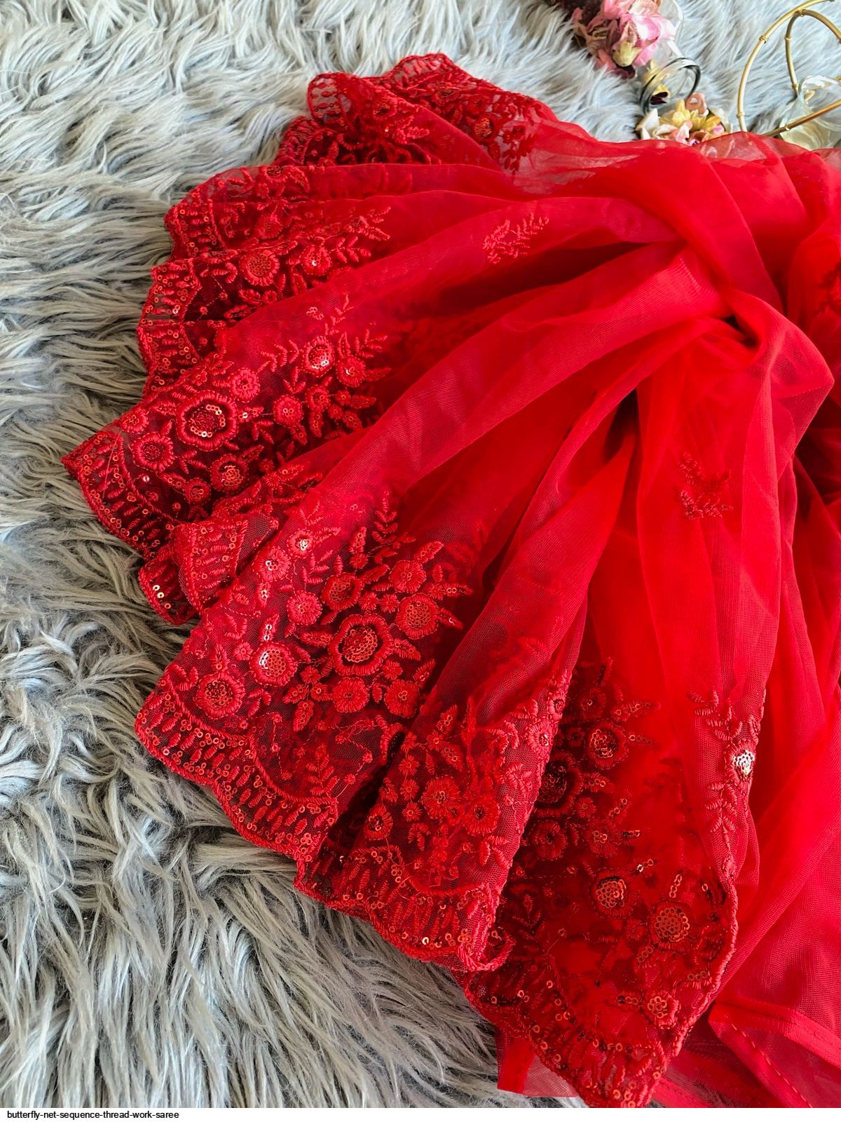 BUTTERFLY NET SEQUENCE THREAD WORK SAREE
