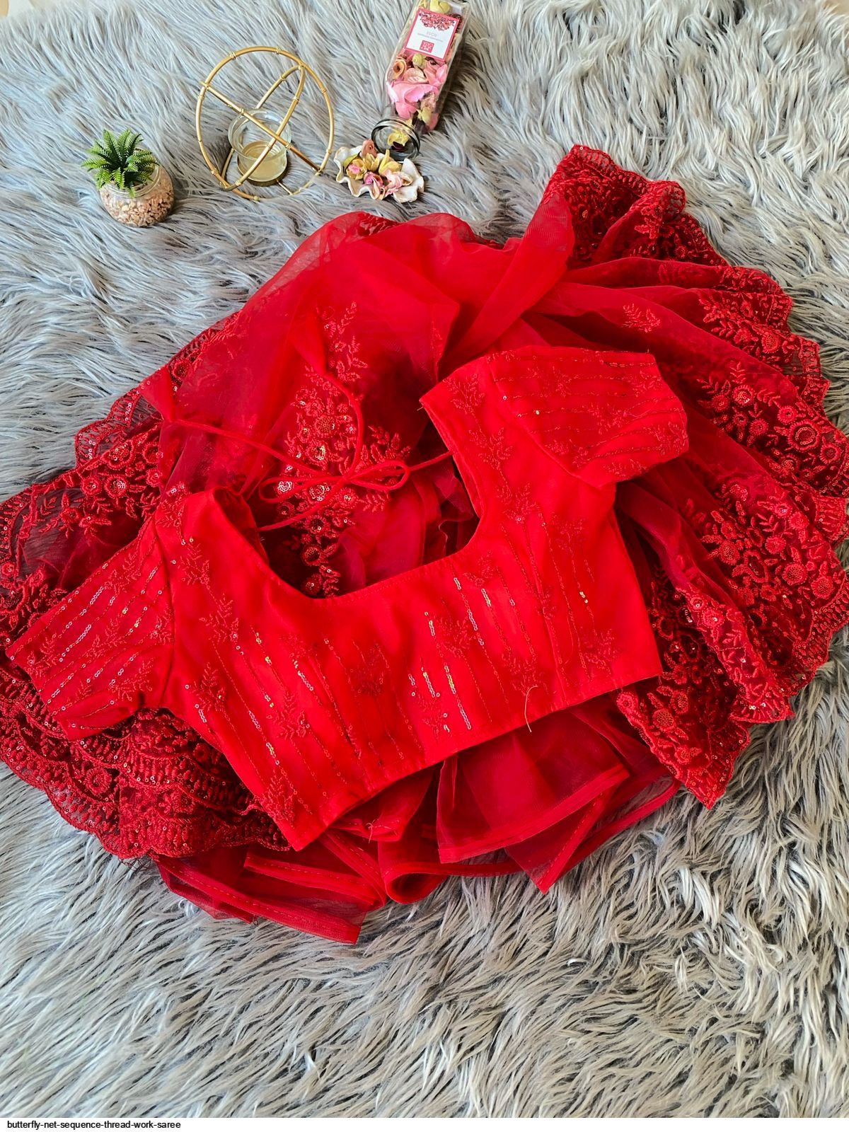 BUTTERFLY NET SEQUENCE THREAD WORK SAREE