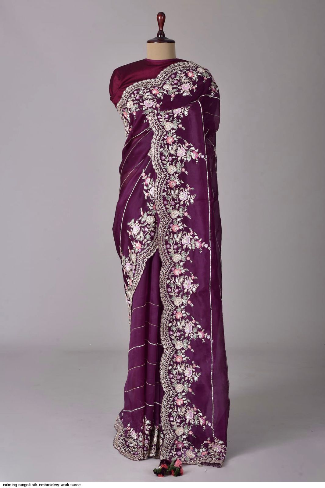 Calming RANGOLI SILK EMBROIDERY WORK SAREE