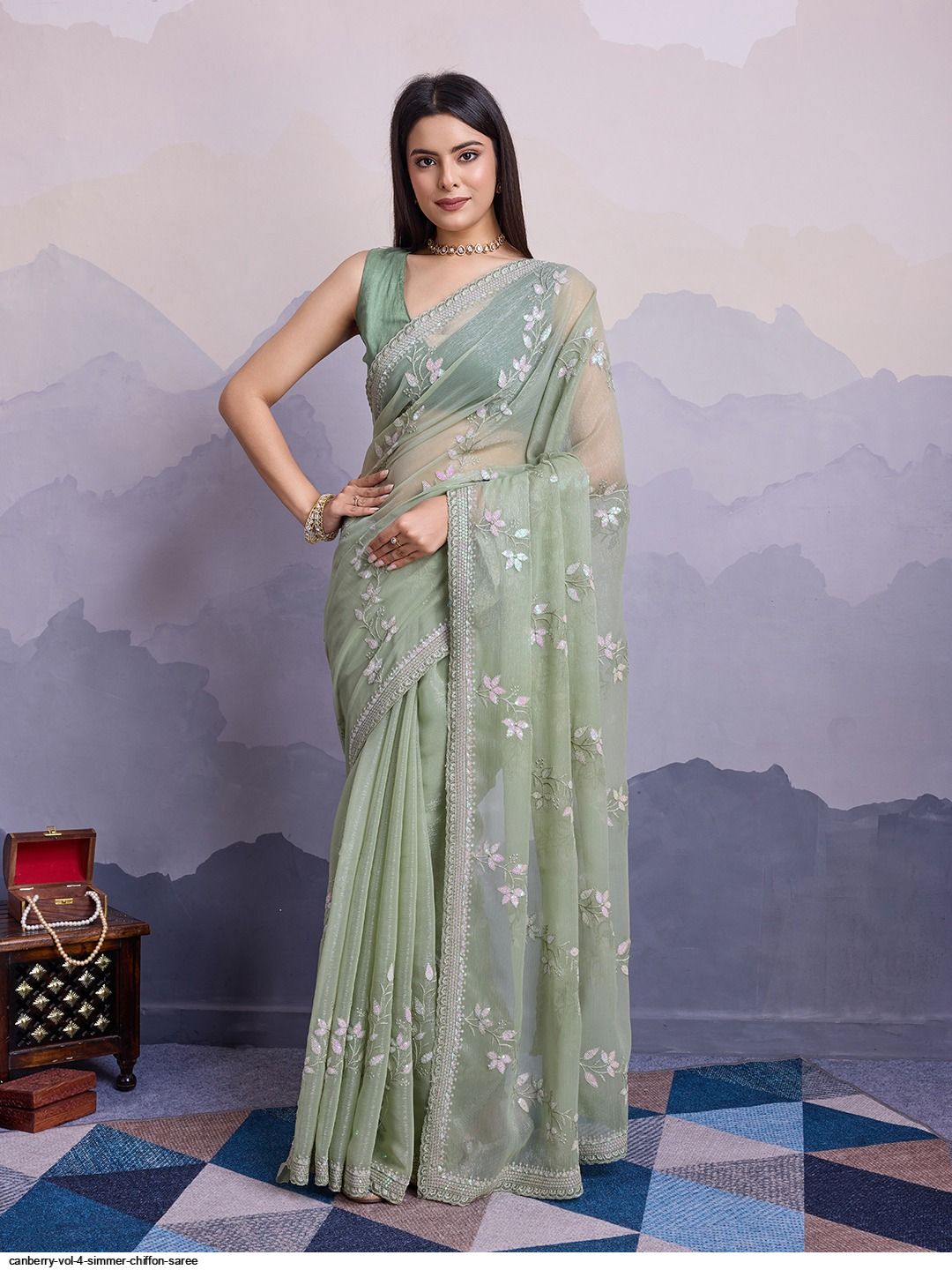 Chiffon saree material store