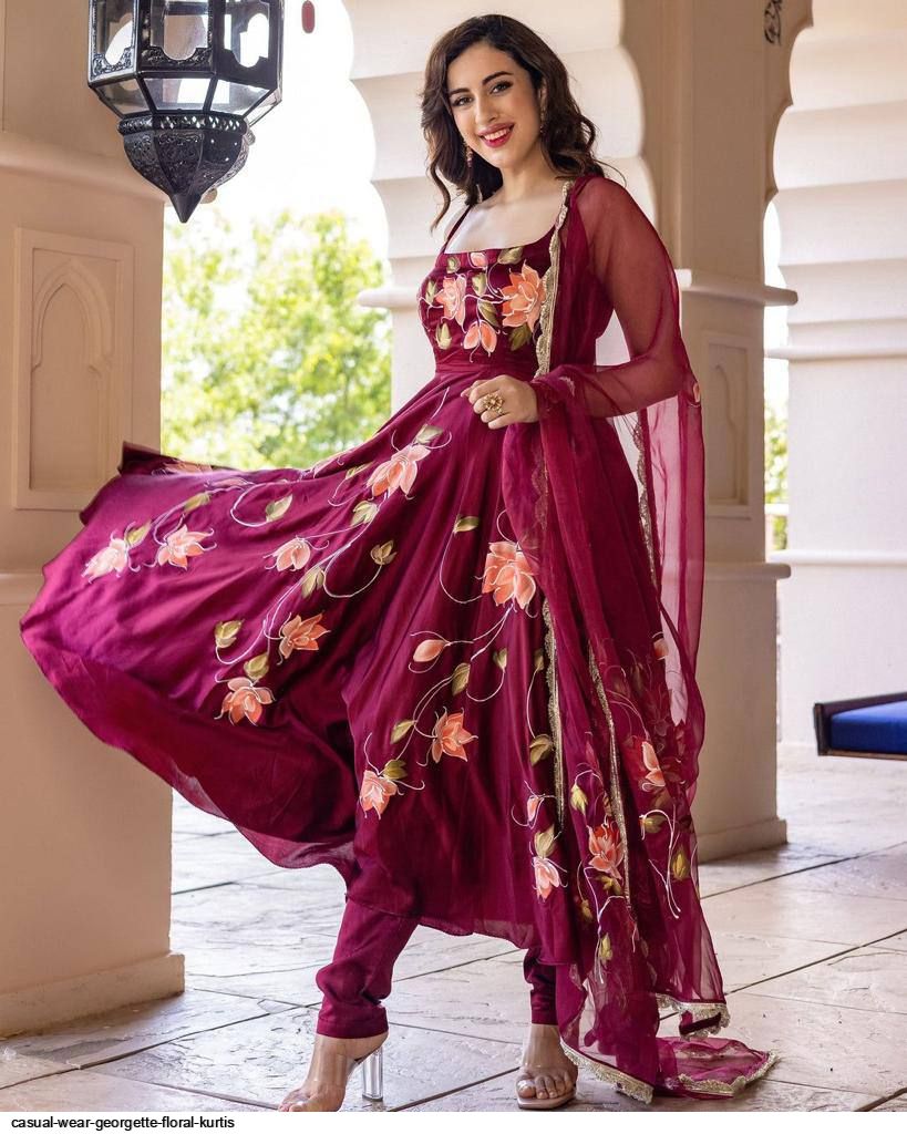 CASUAL WEAR GEORGETTE FLORAL KURTIS