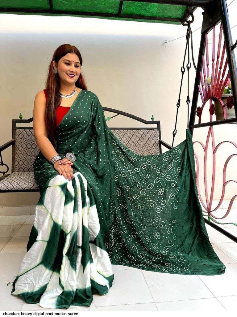 CHANDANI HEAVY DIGITAL PRINT MUSLIN SAREE