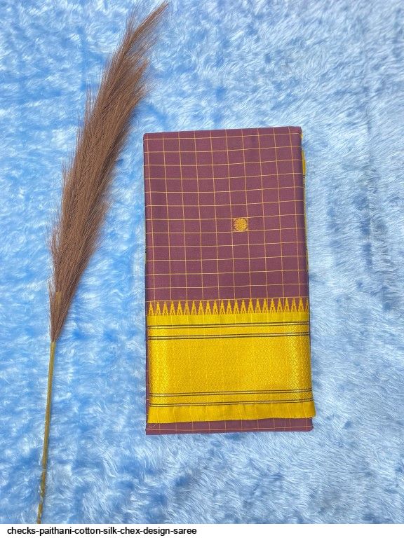 Checks paithani cotton silk chex design saree