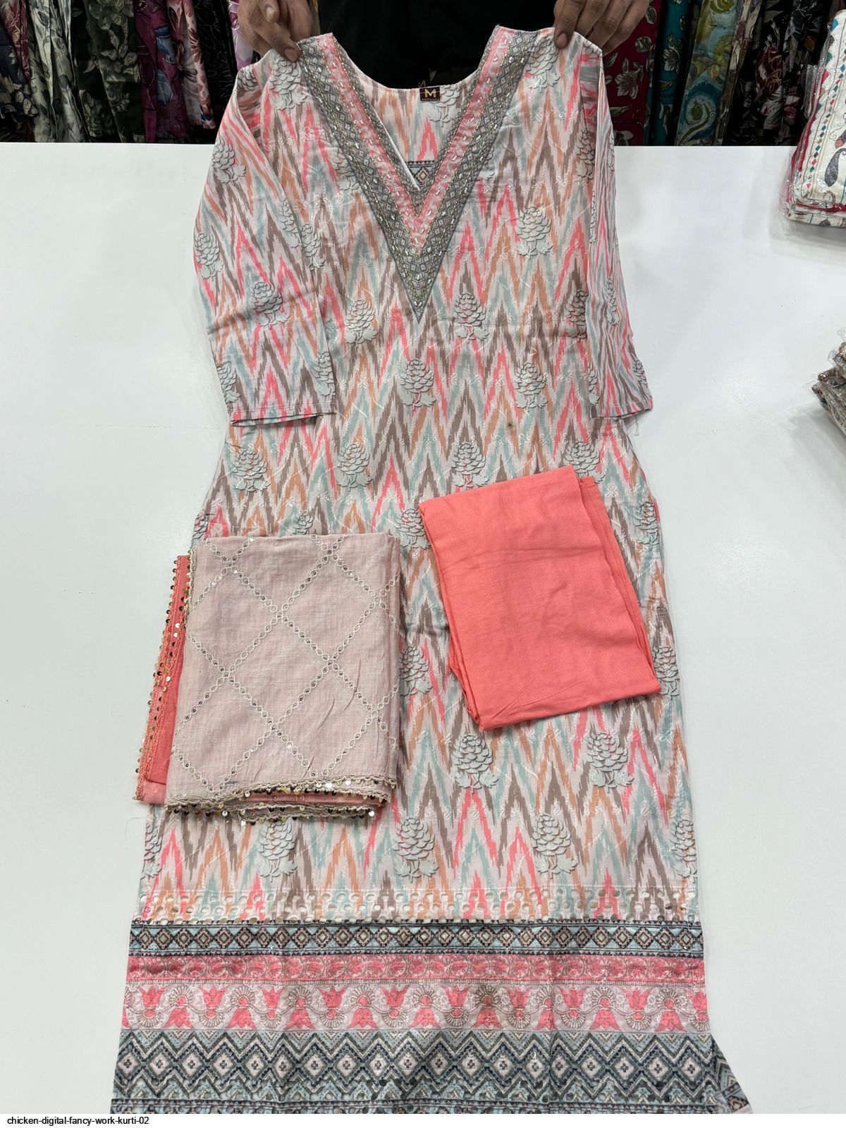 CHICKEN DIGITAL FANCY WORK kurti 02