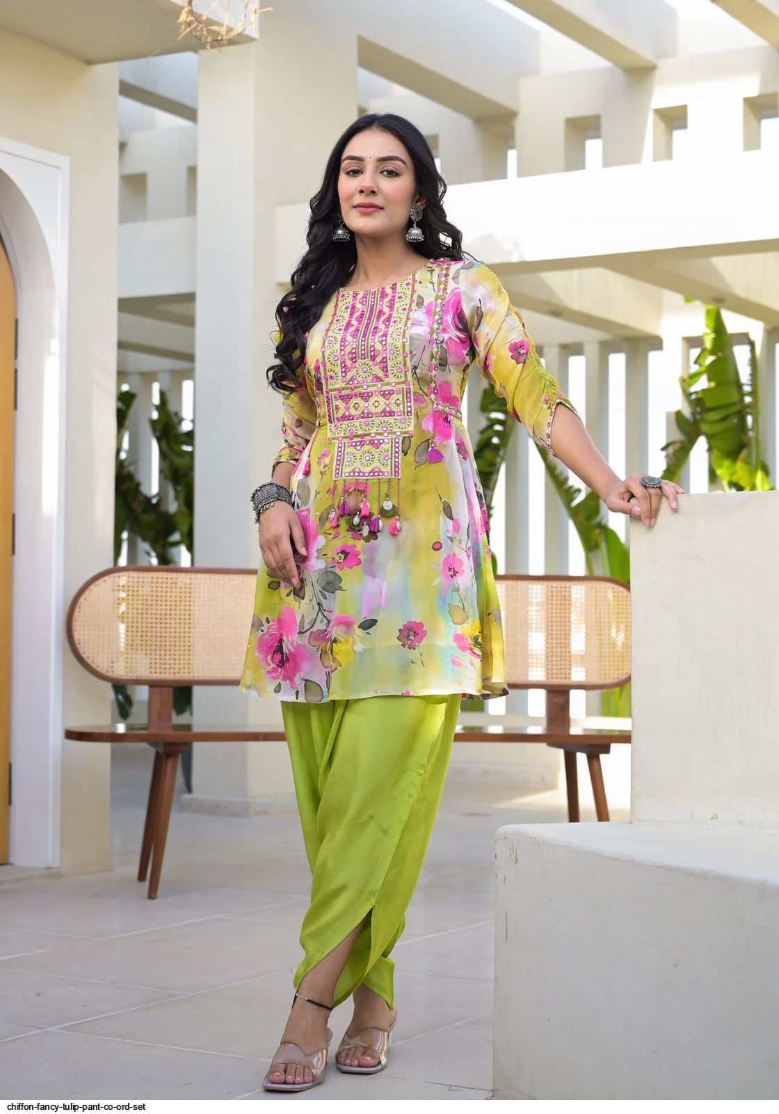 chiffon FANCY TULIP PANT CO ORD SET