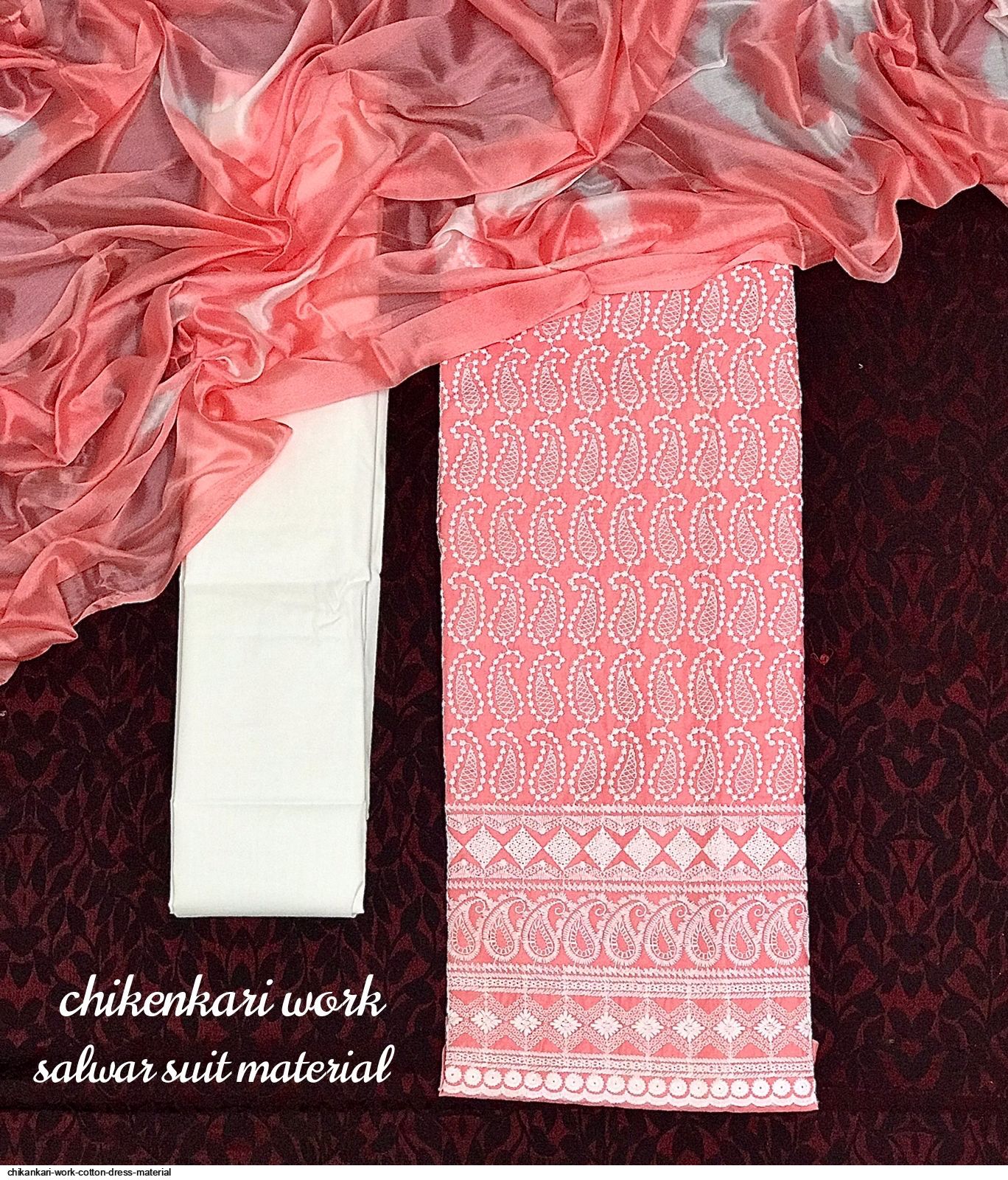 CHIKANKARI WORK COTTON DRESS MATERIAL