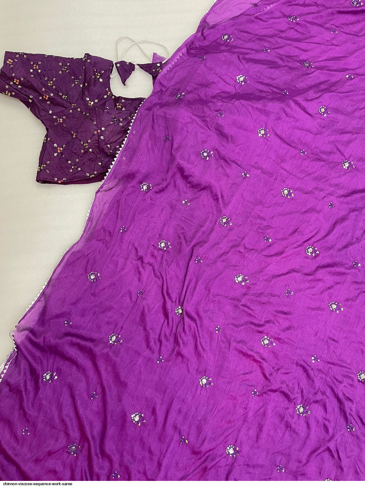 Chinnon Viscose Sequence Work saree