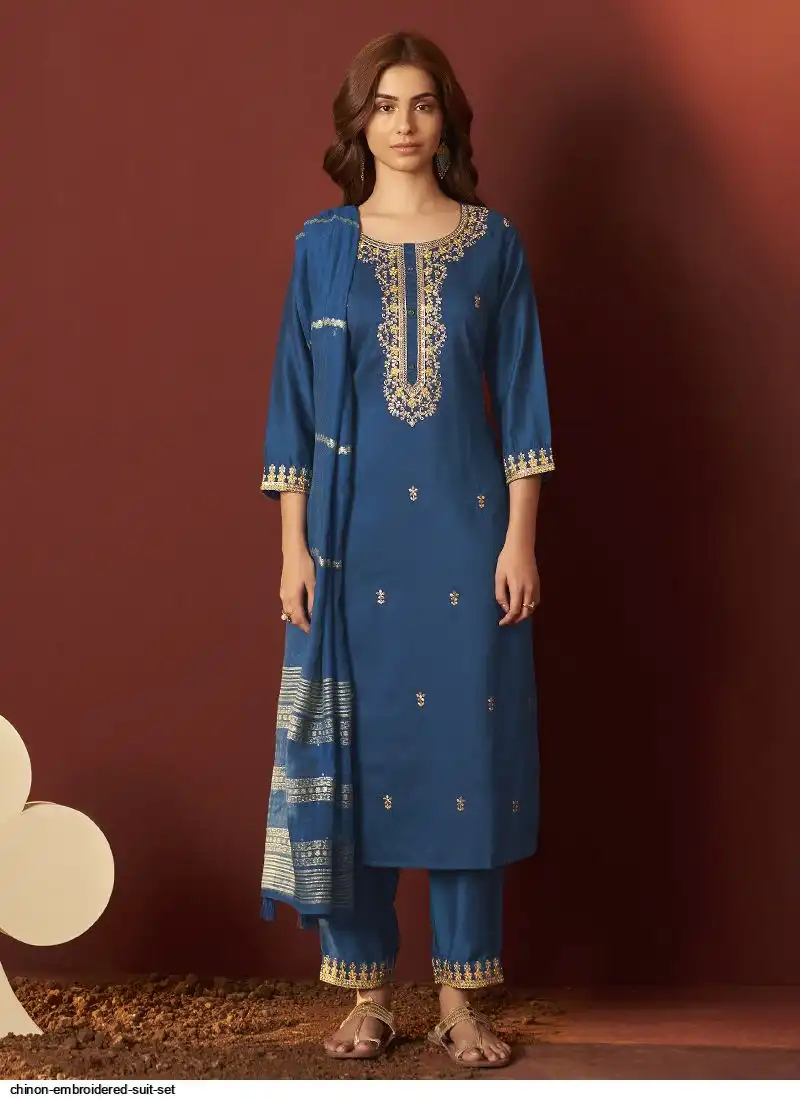 Chinon Embroidered Suit Set