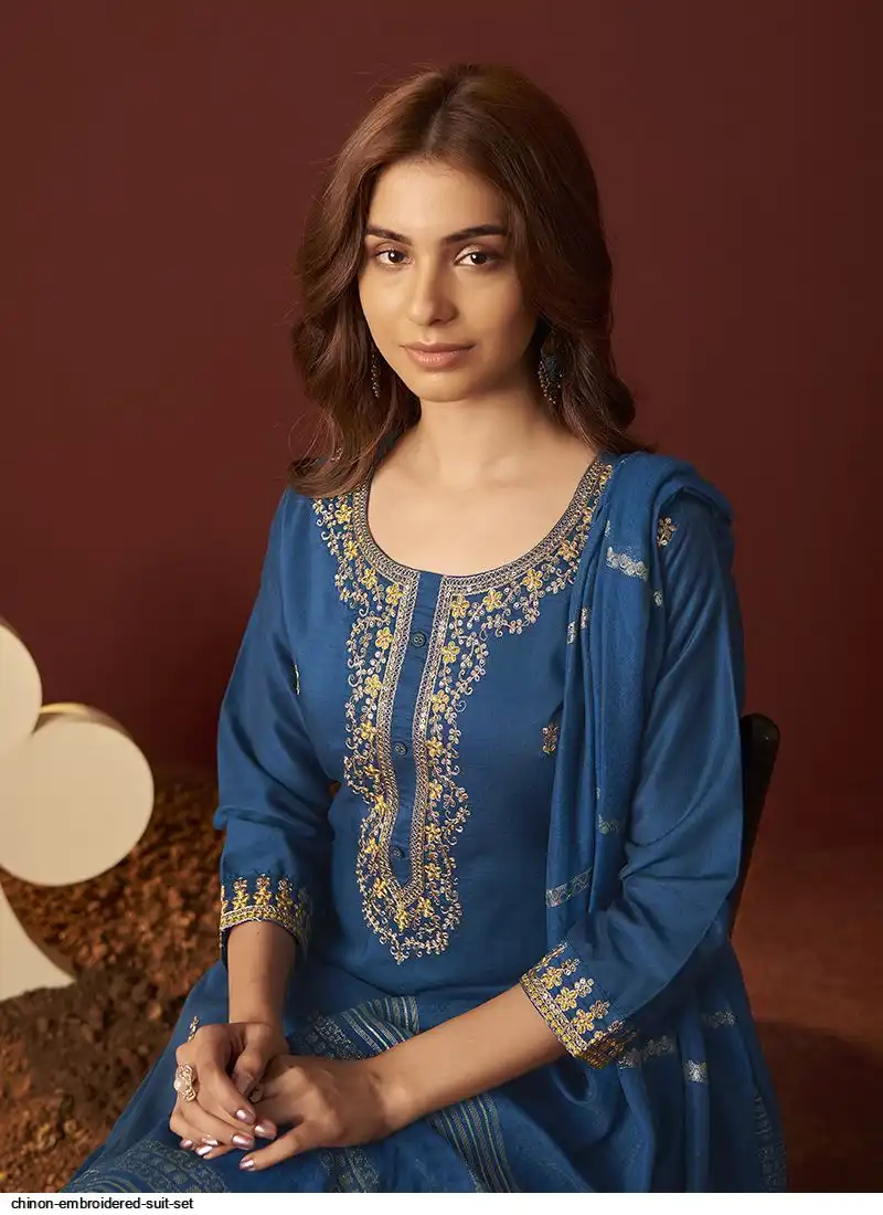 Chinon Embroidered Suit Set